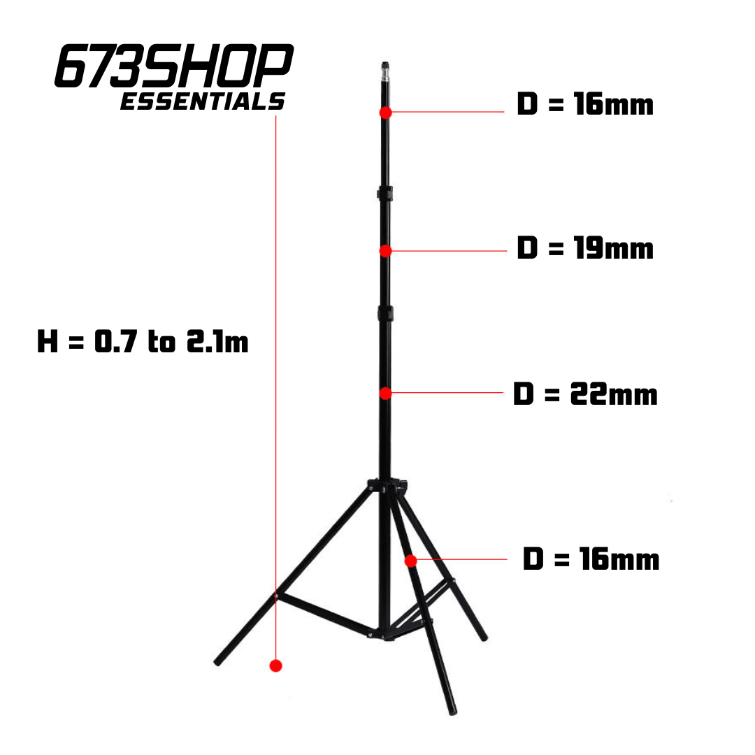 673SHOP ESSENTIALS 】2.1m Portable, Lightweight Light Stand (Tube Dia ...