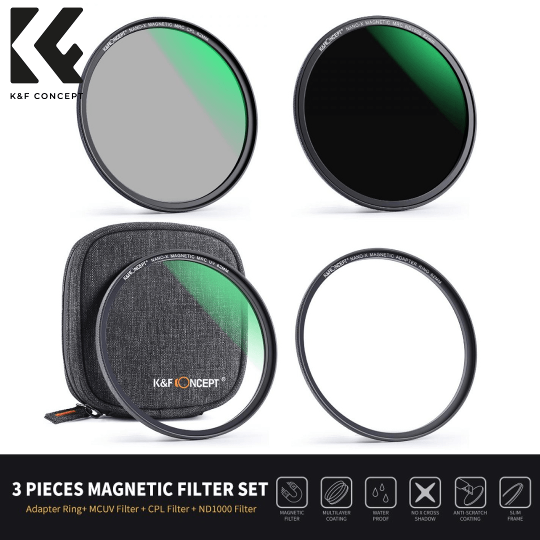 K&F CONCEPT NANO-X Series Magnetic Filter Set (MCUV + CPL + ND1000 Fil ...